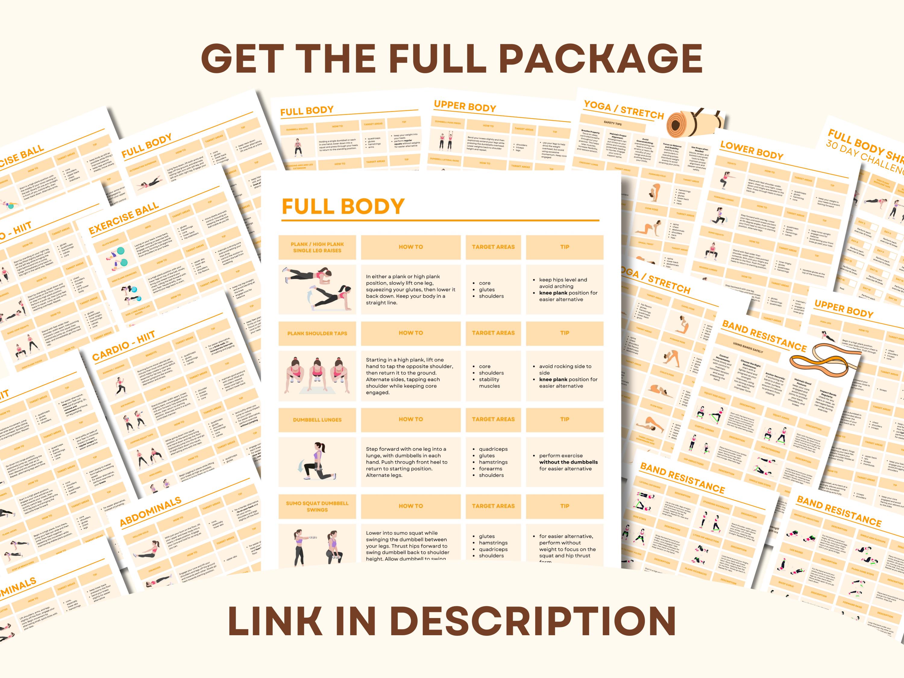 Full Body Shredding Workout Printables | Total Body Strength & Toning ...