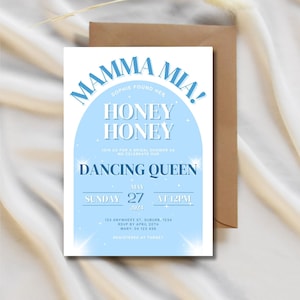 MAMMA MIA Bridal Invitation and Welcome Sign Bundle, Editable Bridal ...