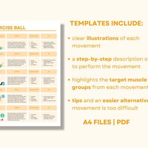 Exercise Ball Workout Templates | Core, Balance & Strength | Full Body ...