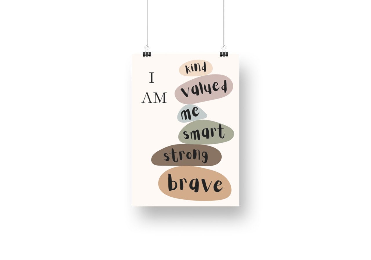 Boho I Am Affirmations Poster Kids Classroom Empowerment - Etsy