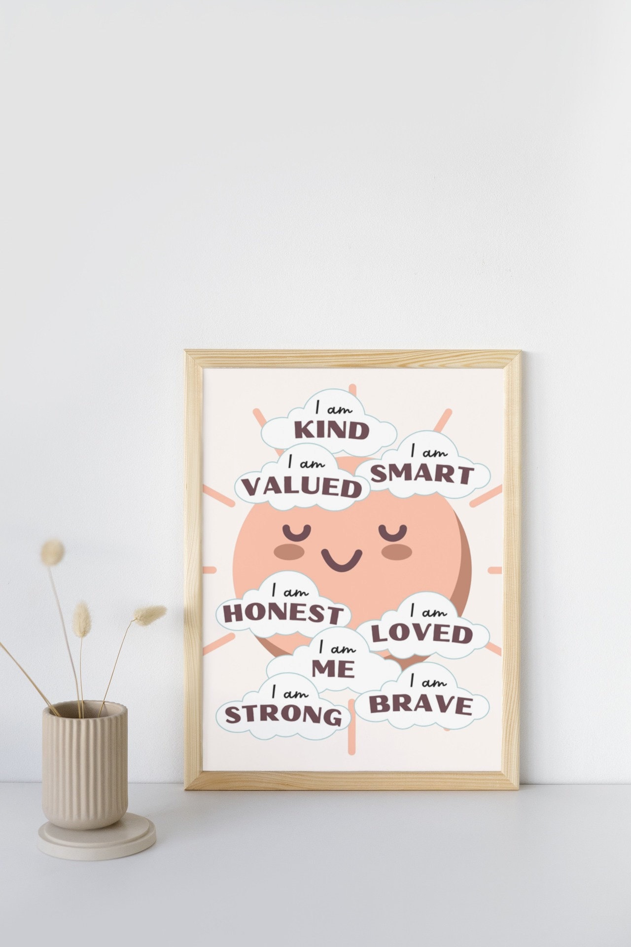 Boho Kids Positive Affirmations Poster, Sun Print, Kids Classroom ...