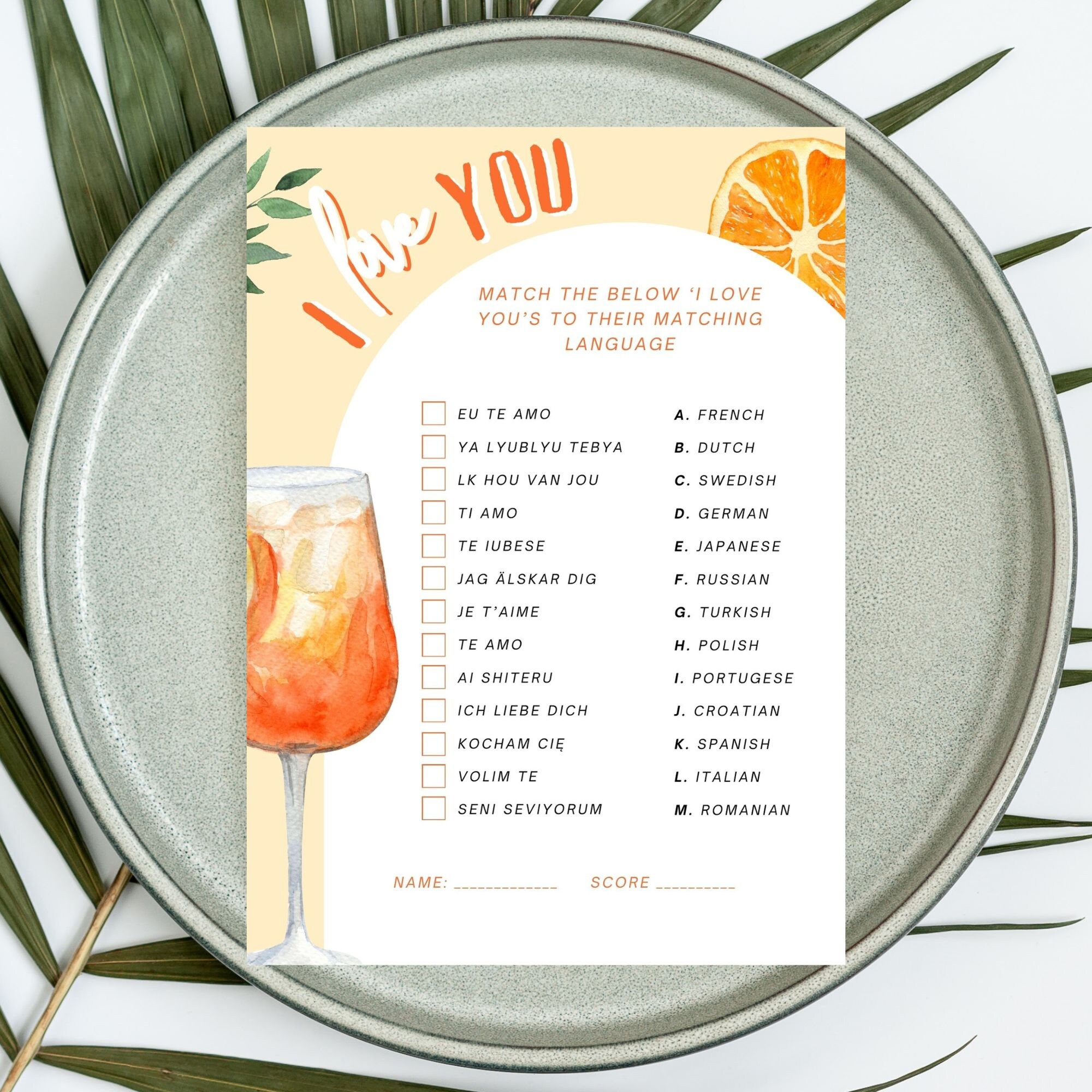 EDITABLE Italian Spritz Themed Bridal Shower Games Bundle, Edit in ...