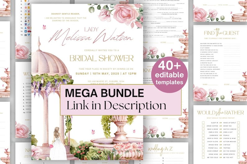 EDITABLE Bridgerton Inspired Bridal Welcome Sign Template, Elegant ...