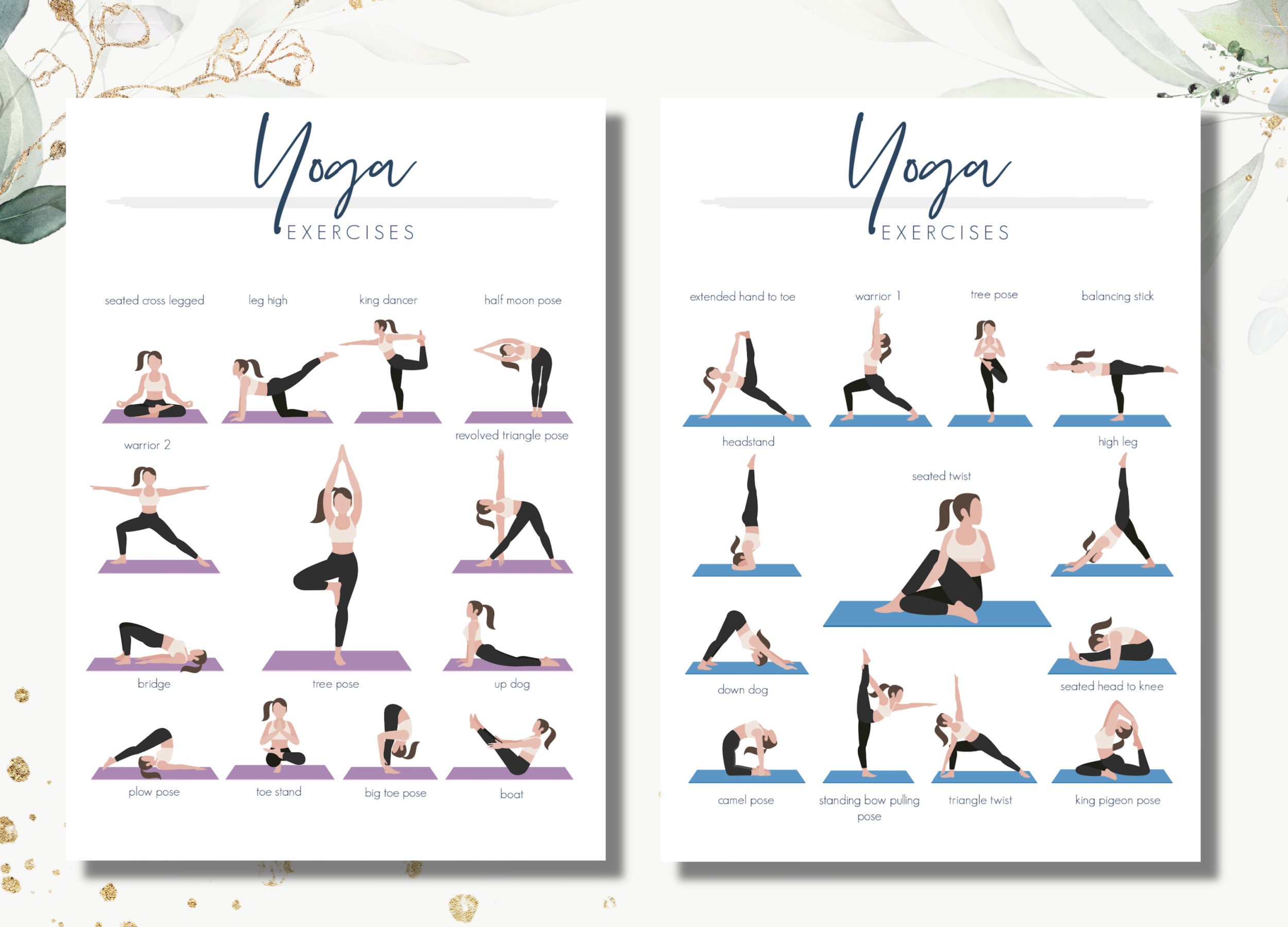 Yoga Exercises Printable Yoga Poses Yoga Guide Yoga Guru - Etsy UK