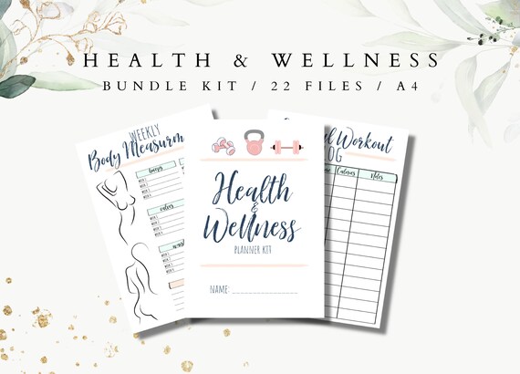 Health and Wellness Bundle Kit Fitness Planner Exercise | Etsy