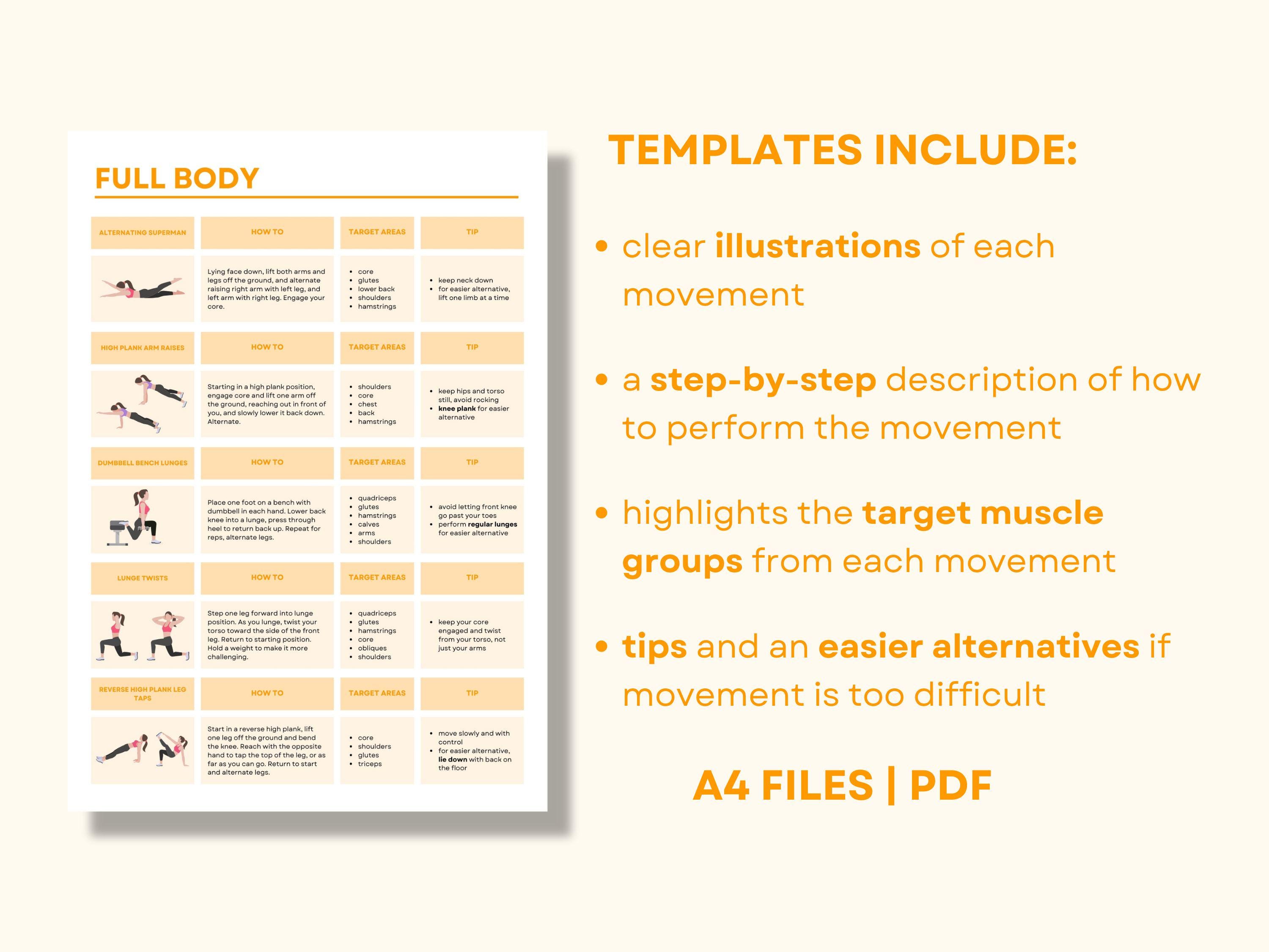 Full Body Shredding Workout Printables | Total Body Strength & Toning ...