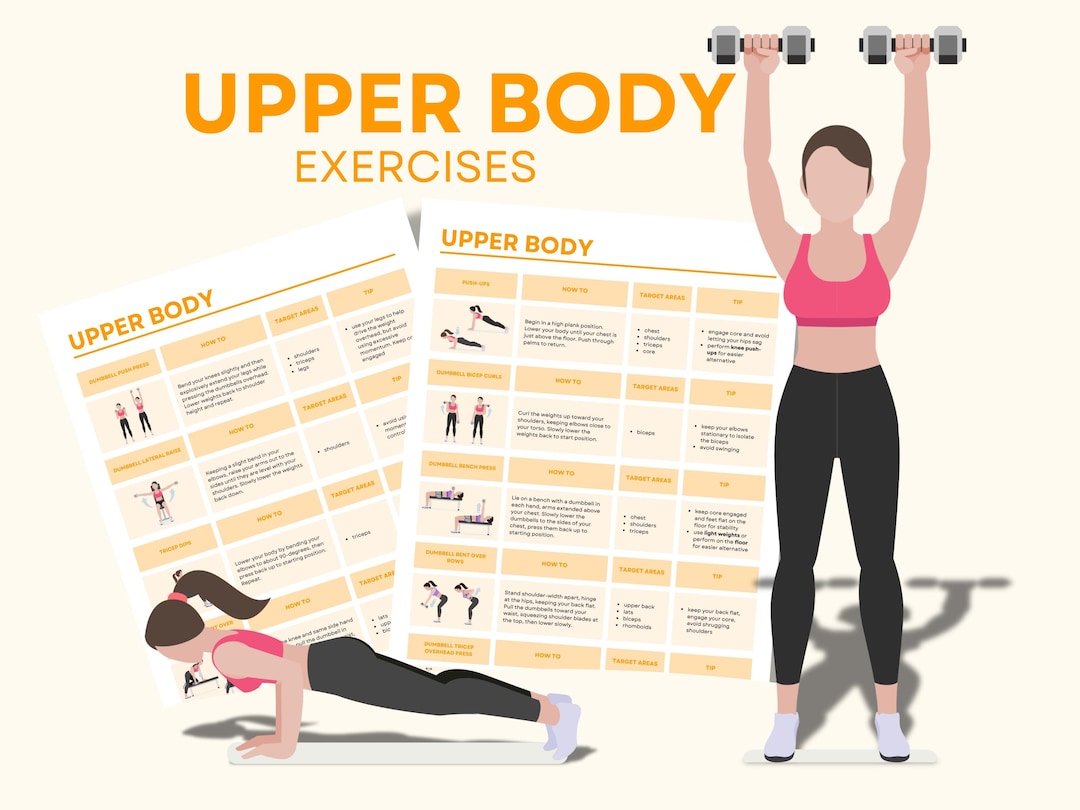 Upper Body Exercise Guide Printables | Toned Arms, Shoulders & Back ...