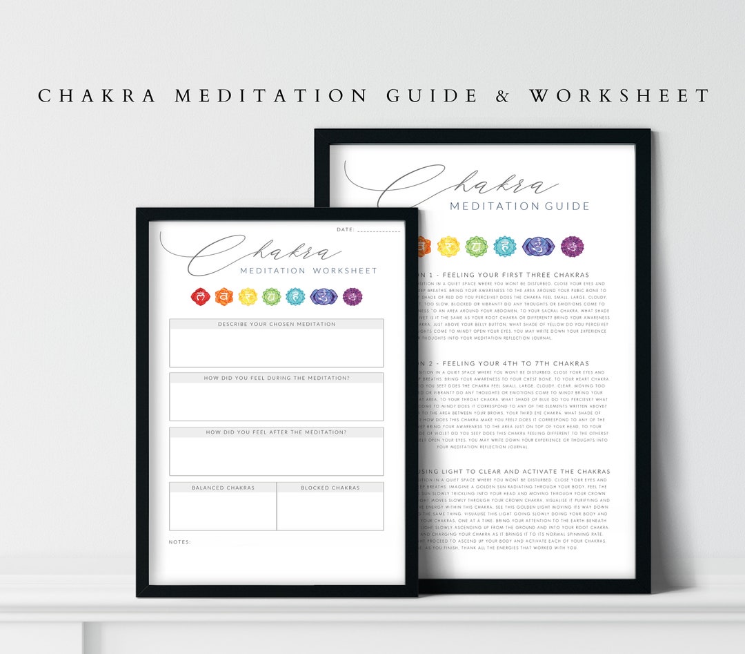 Chakra Meditation Guide and Worksheet, Chakra Alignment DIGITAL ...