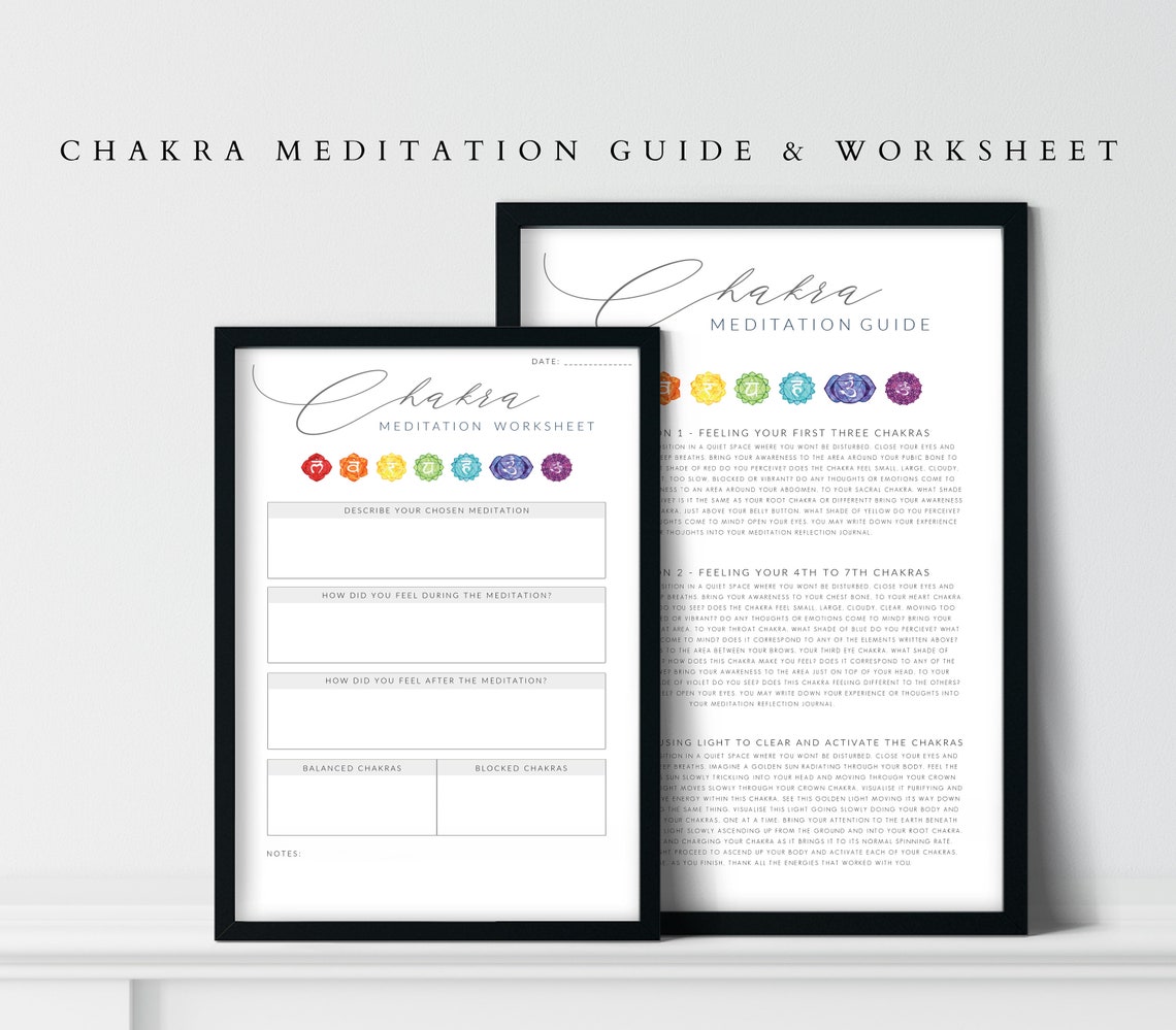 Chakra Meditation Guide and Worksheet, Chakra Alignment DIGITAL ...