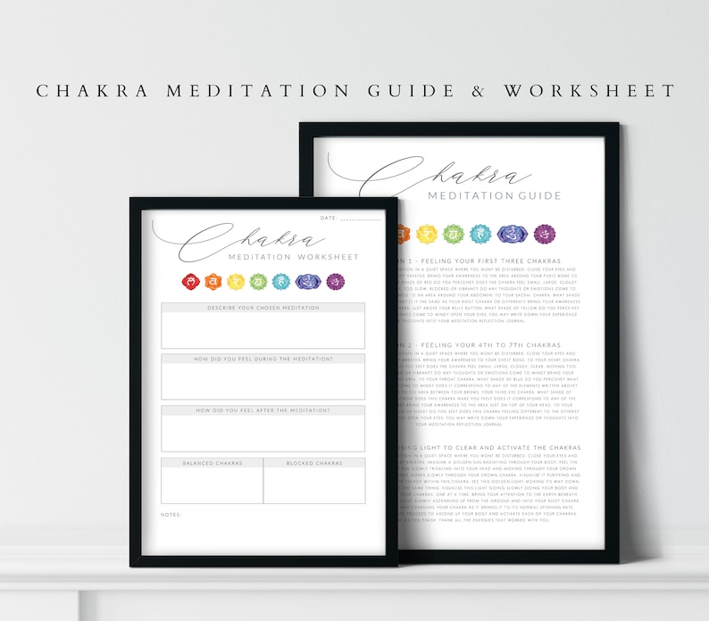 Chakra Meditation Guide and Worksheet, Chakra Alignment DIGITAL ...
