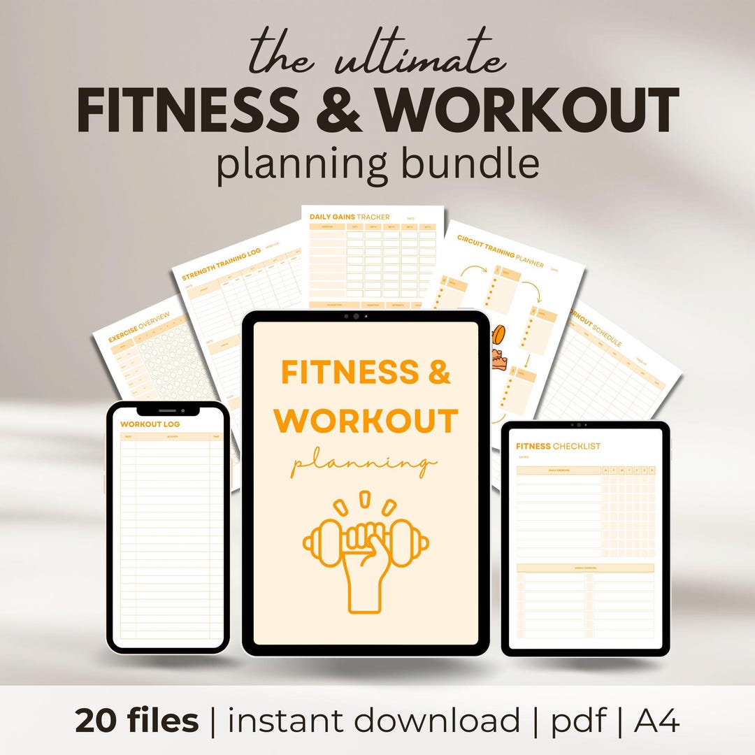 Fitness & Workout Planning Bundle, Planner Templates, Weightloss ...