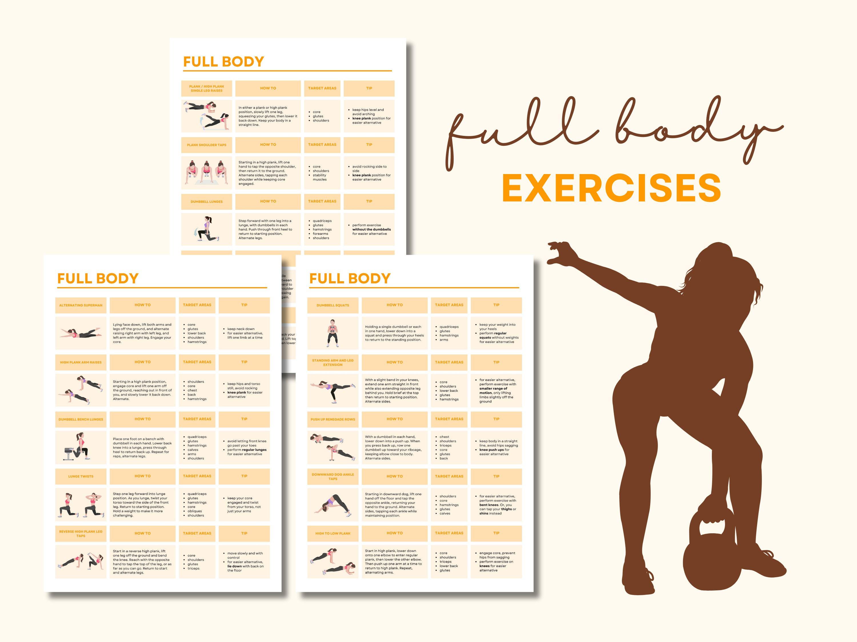 Fitness Exercises Guide & Tips, Full Body Exercises, Abs, Upper Body ...