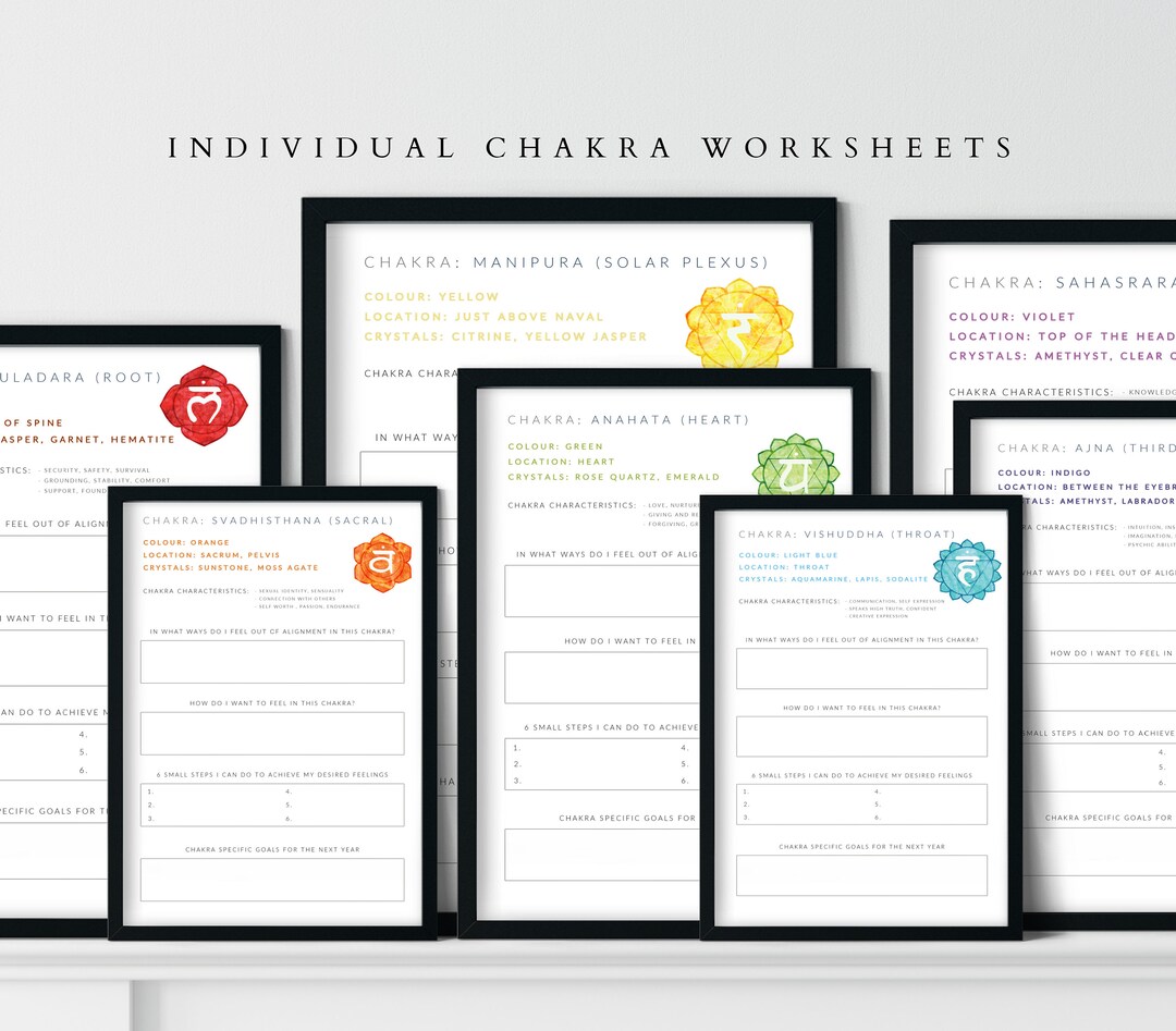 Chakra Healing Worksheets, Chakra Alignment DIGITAL DOWNLOAD, Chakra ...