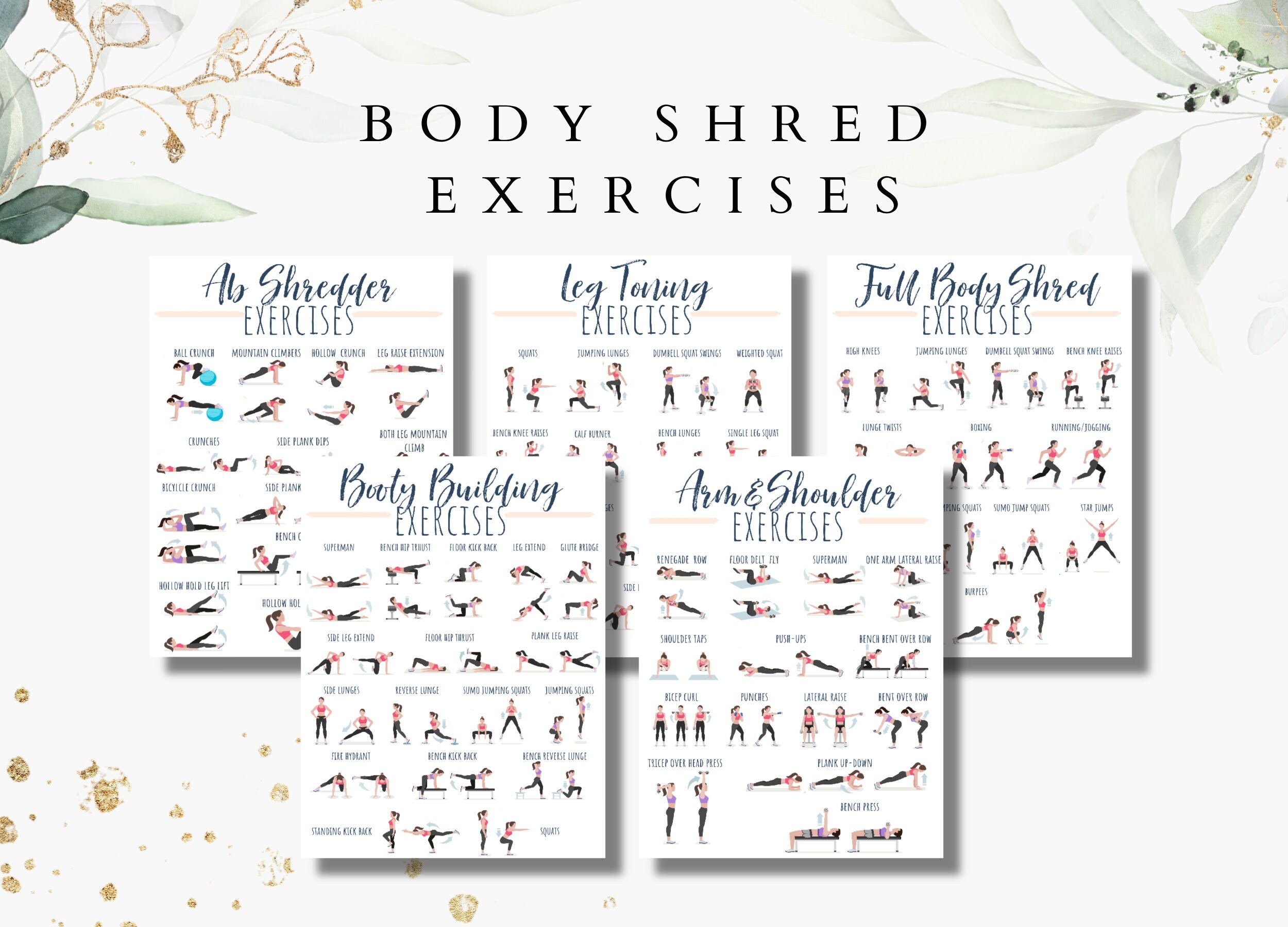 Ultimate Exercise and Fitness Bundle, Body Shred Exercises, Weight-loss ...