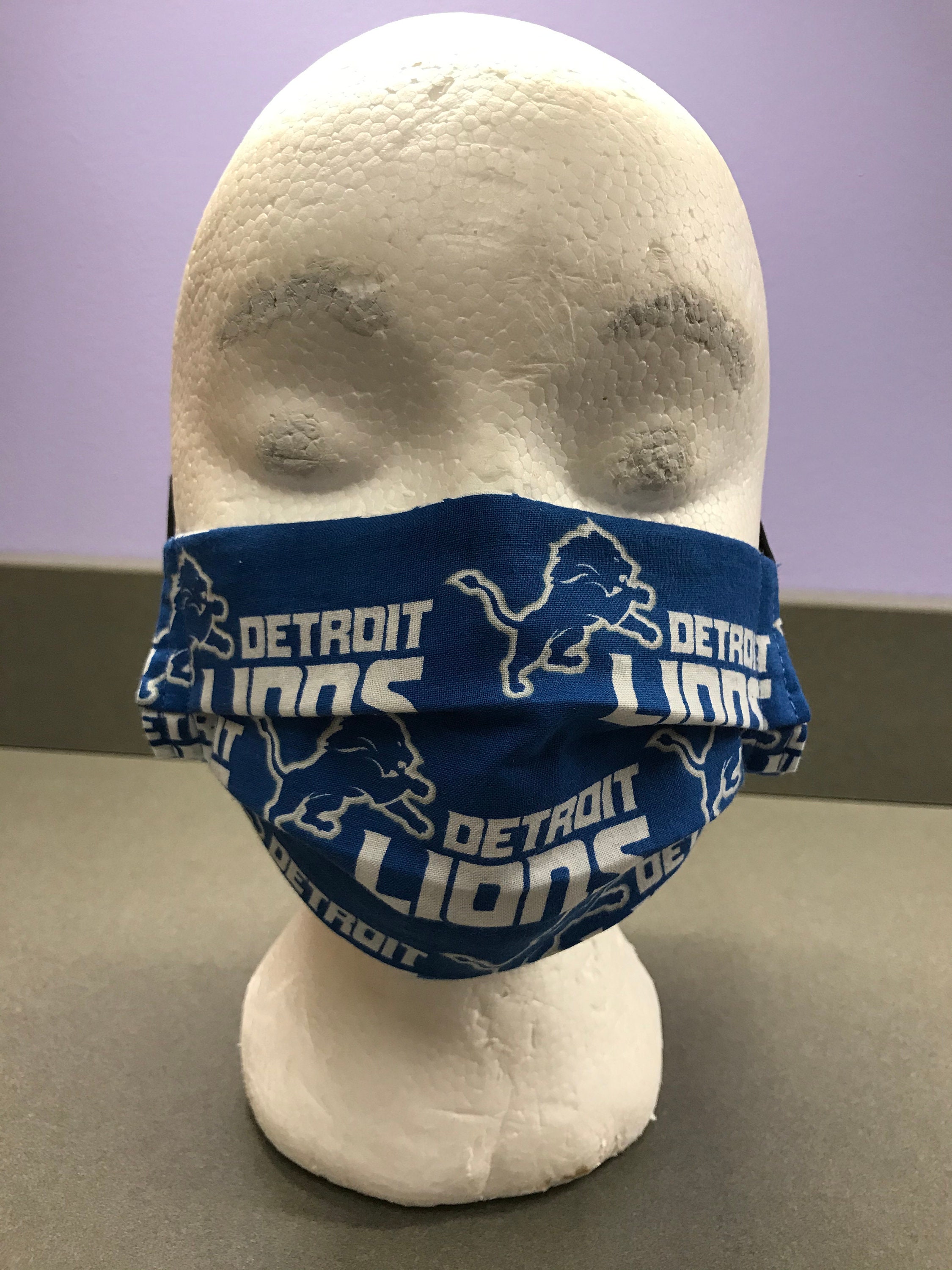 Detroit Lions Pleated Pocket Filter Nose Wire Face Mask 100% - Etsy