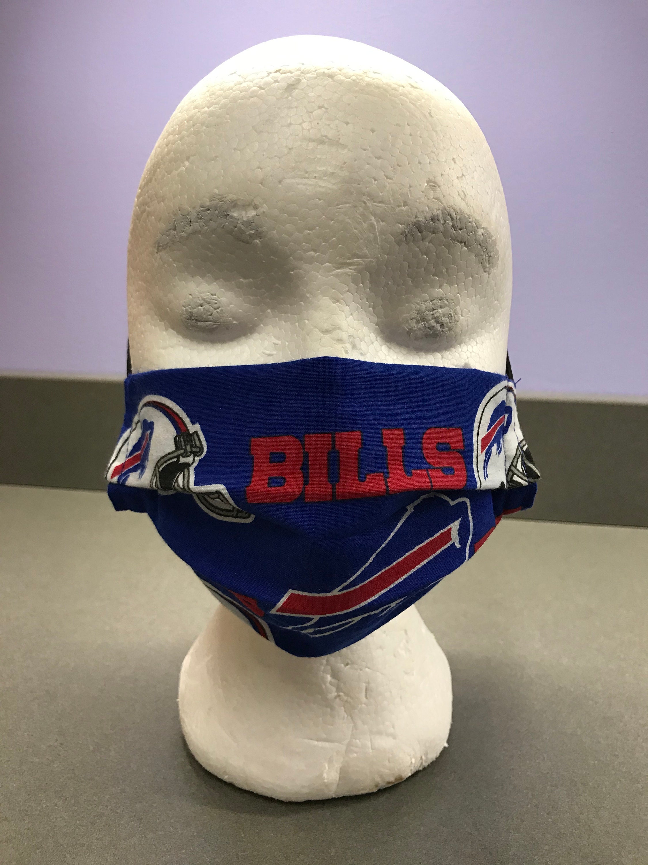 Buffalo Bills Pleated Pocket Filter Nose Wire Face Mask, 100% Cotton ...