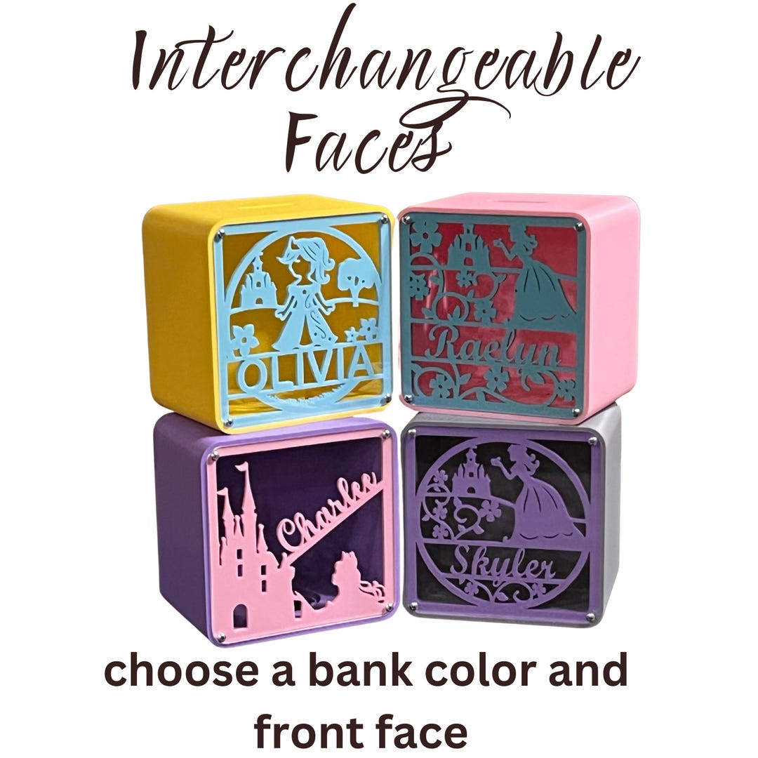 Personalized Princess Money Box Custom Name Money Box Girls Piggy Bank ...