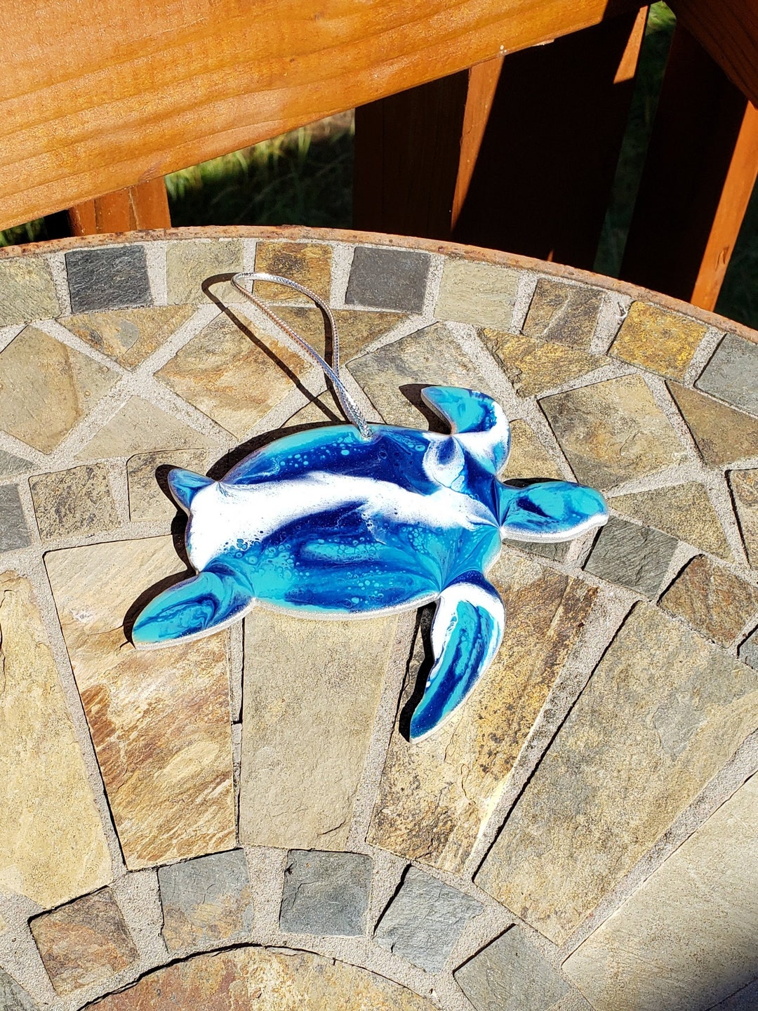 Deep Sea Blue and Turquoise Beach Waves Resin and Wood Sea - Etsy