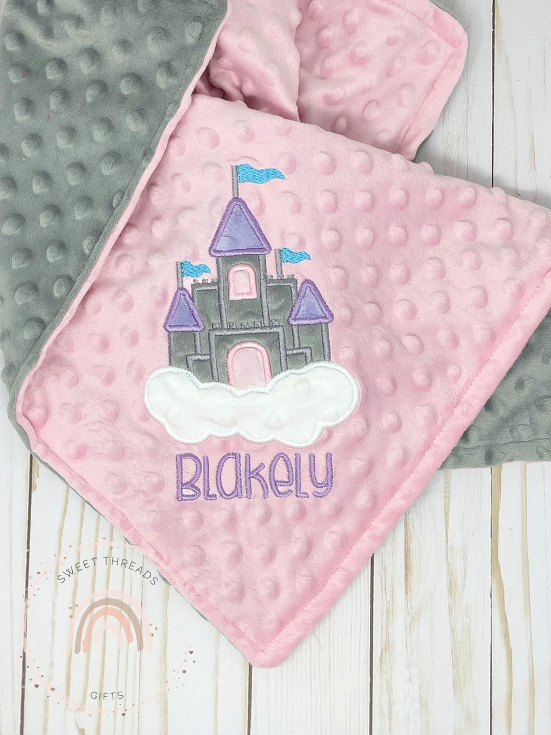 Minky Baby Blanket | Castle Baby Blanket | Personalized Blanket ...