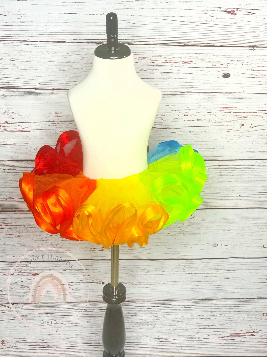 Rainbow Ribbon Trim Tutu, Ribbon Trim Tutu, Rainbow Tutu, Ribbon Ballet ...