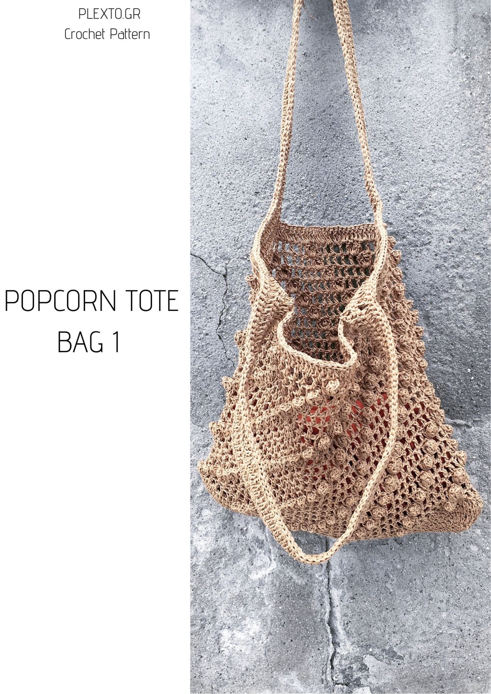 Crochet Tote Bag Pattern Popcorn Crochet Pattern Crochet - Etsy