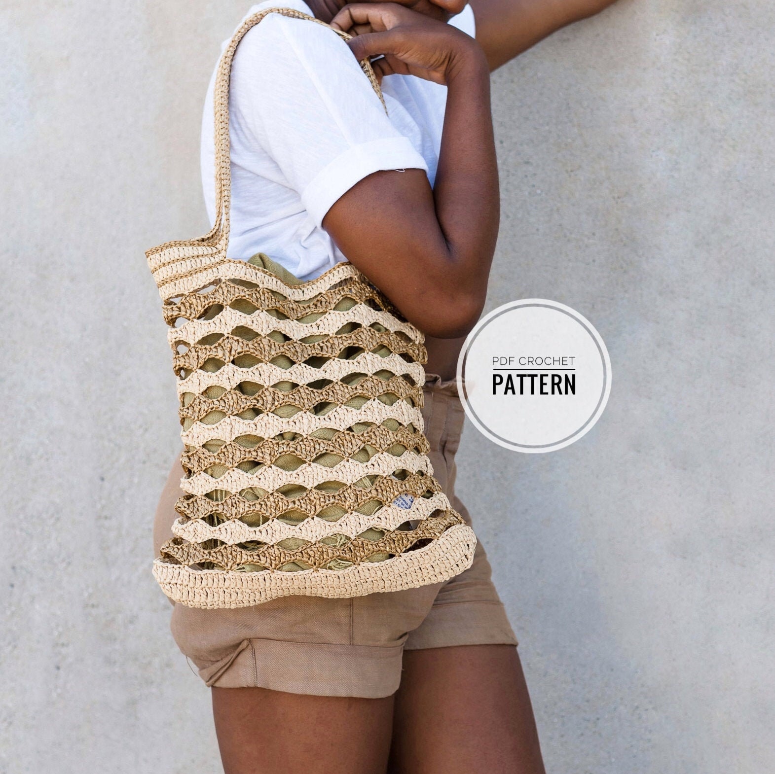 Raffia Bag Pattern Net Bag Pattern Easy Crochet Pattern PDF | Etsy