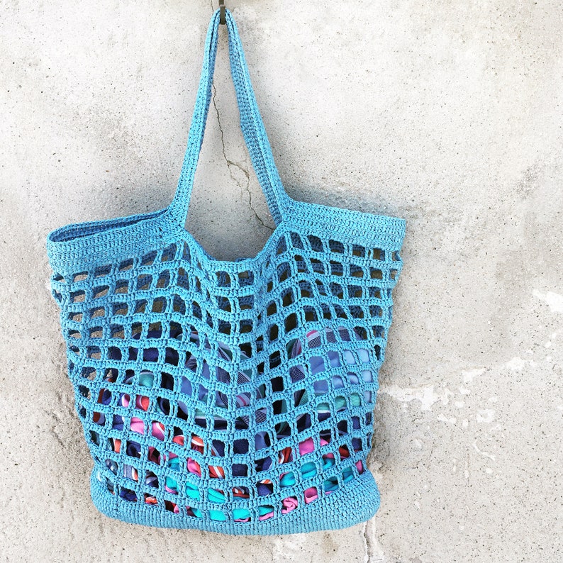 NET BEACH BAG Pattern Crocheted Bag Pattern Raffia Bag - Etsy