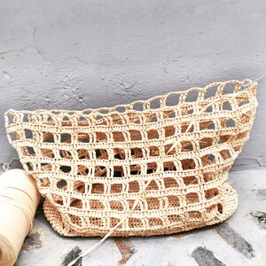 NET BEACH BAG Pattern, Crocheted Bag Pattern, Raffia Bag Crochet ...
