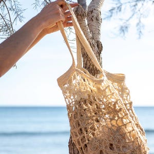 Crochet Pattern LETO BAG Medium, Crochet Bag Pattern, Crochet Net Bag ...