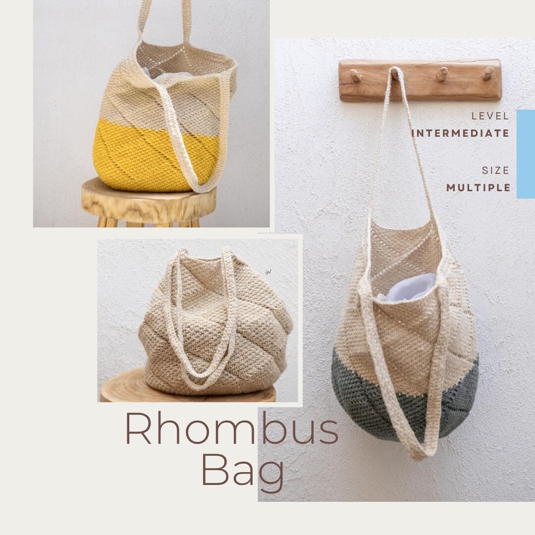 Crochet Pattern Bundle ‘rhombus Bag’, Including Sizes: Medium, Large ...