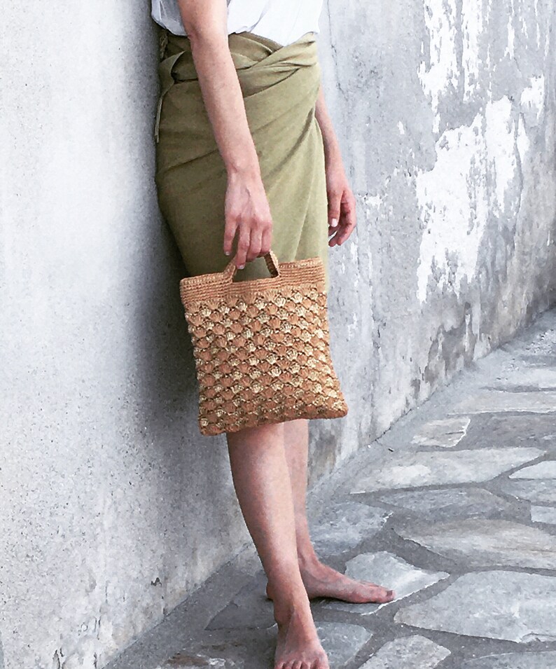 Crochet Bag Pattern Crocheted Raffia Bag Pattern Small - Etsy