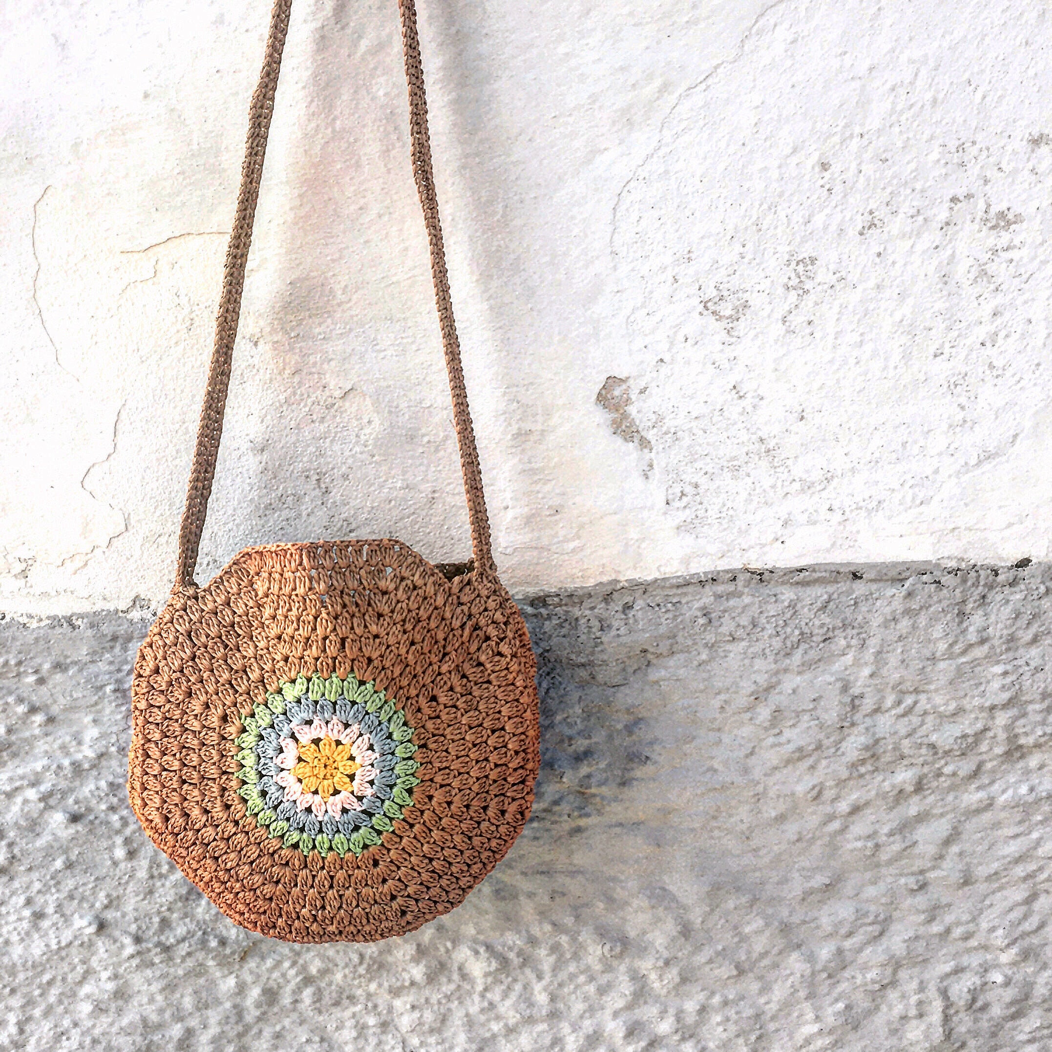 Crochet Bag Pattern Raffia Bag Pattern Round Bag Shoulder | Etsy