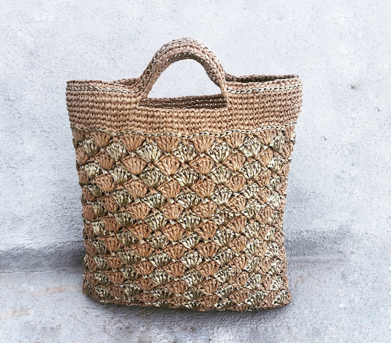 Crochet Bag Pattern Crocheted Raffia Bag Pattern Small - Etsy