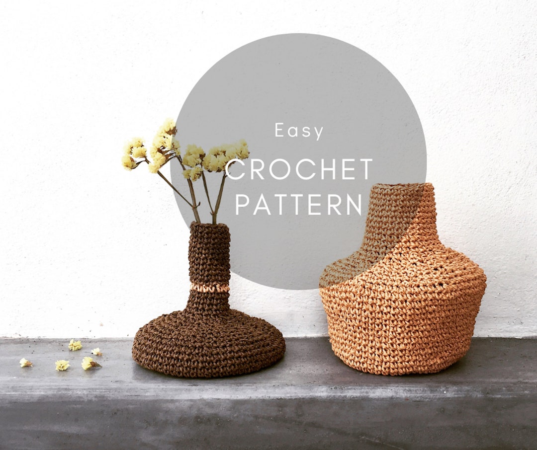 Crochet Pattern for Two Little Vases, Natural Aesthetic Vase ...