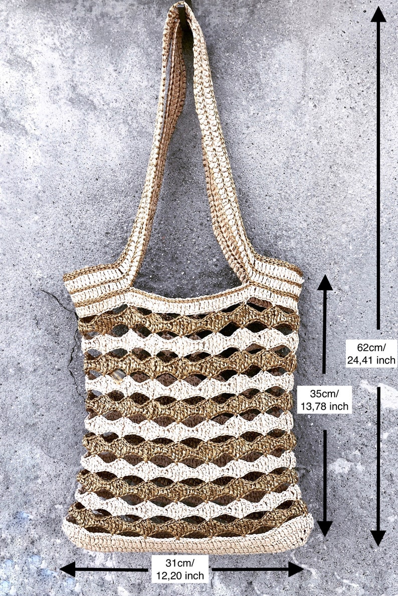 Raffia Bag Pattern Net Bag Pattern Easy Crochet Pattern PDF - Etsy