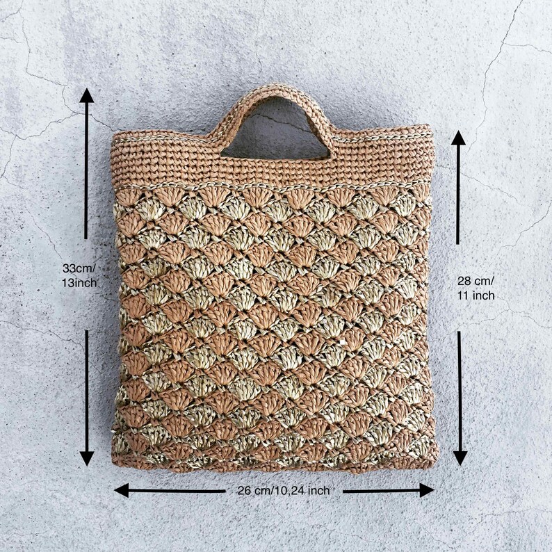 Crochet Bag Pattern Crocheted Raffia Bag Pattern Small - Etsy