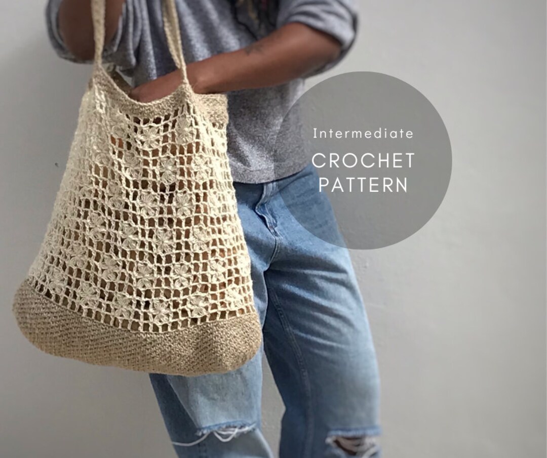 Crochet Bag PATTERN 'FLORALINA', Juta Crocheted Bag Pattern, Bag ...