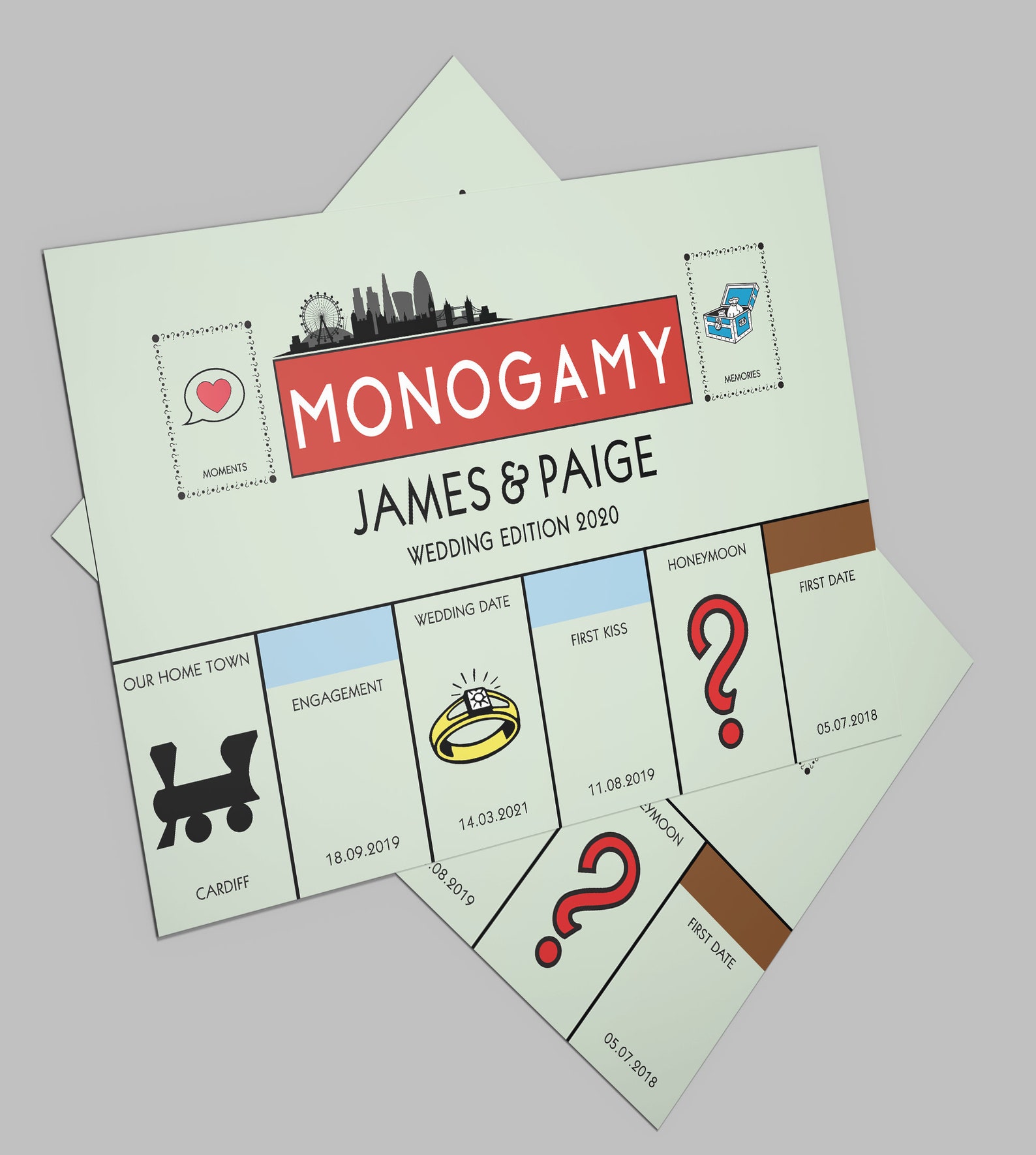 Personalised Monopoly Themed Board Game Wedding Invitation or ...