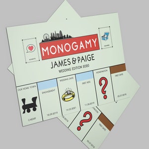 Personalised Monopoly Themed Board Game Wedding Invitation or ...