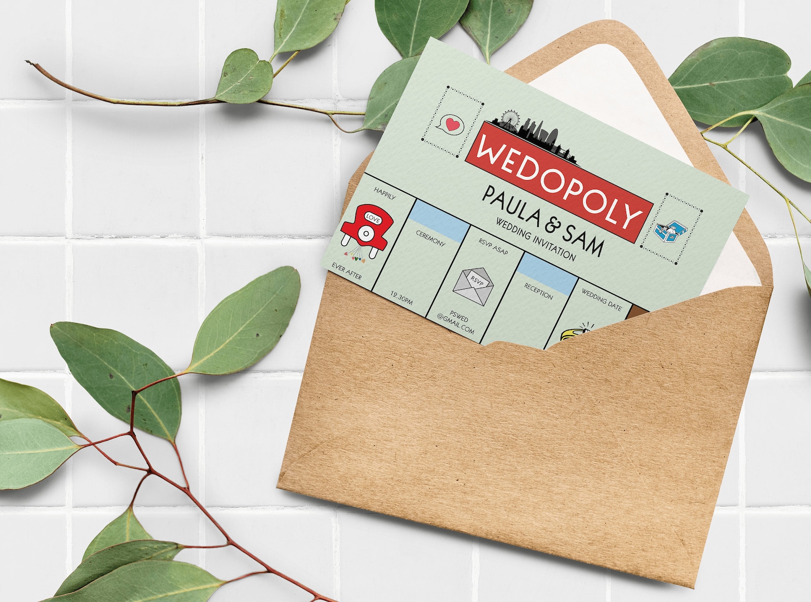 Personalised Monopoly Themed Board Game Wedding Invitation or ...