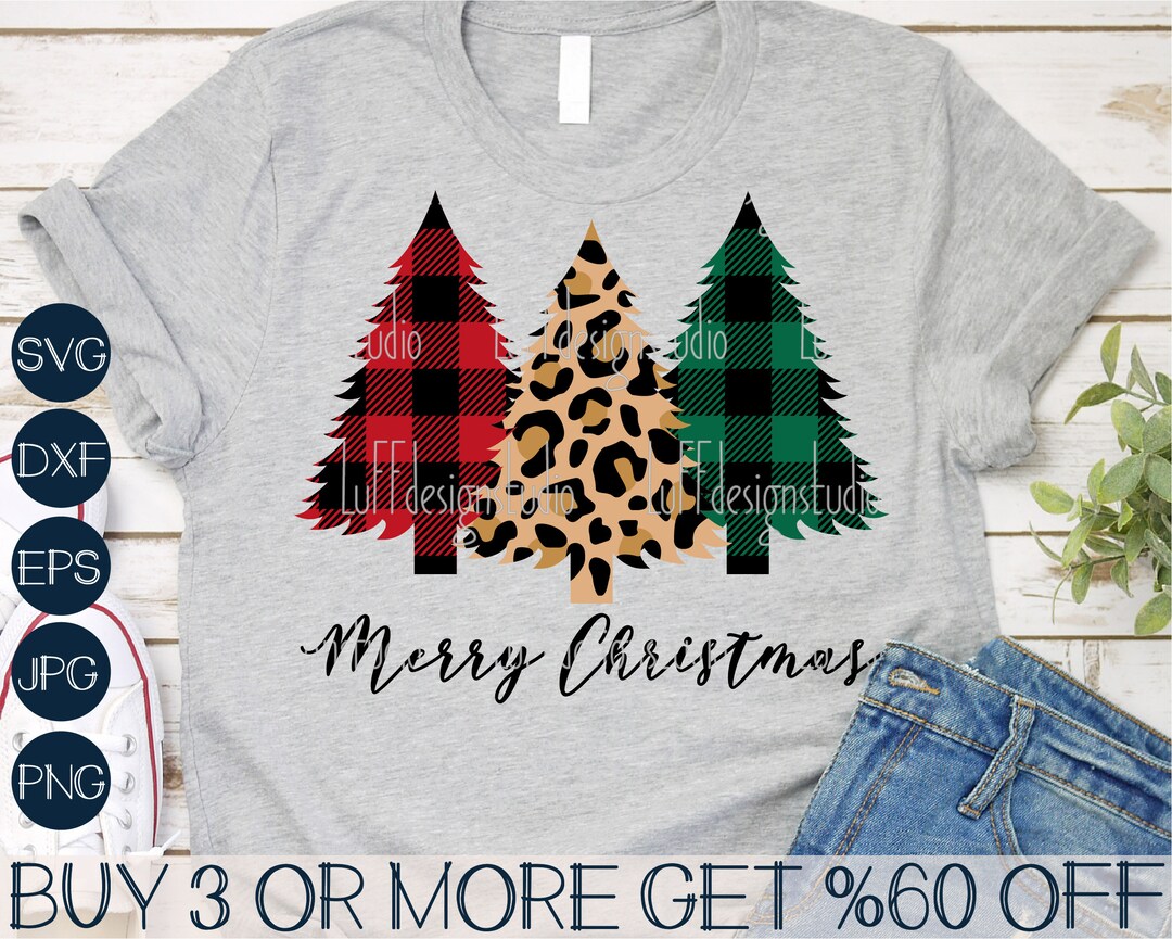 Christmas Tree SVG, Merry Christmas SVG, Leopard Christmas Trees PNG ...