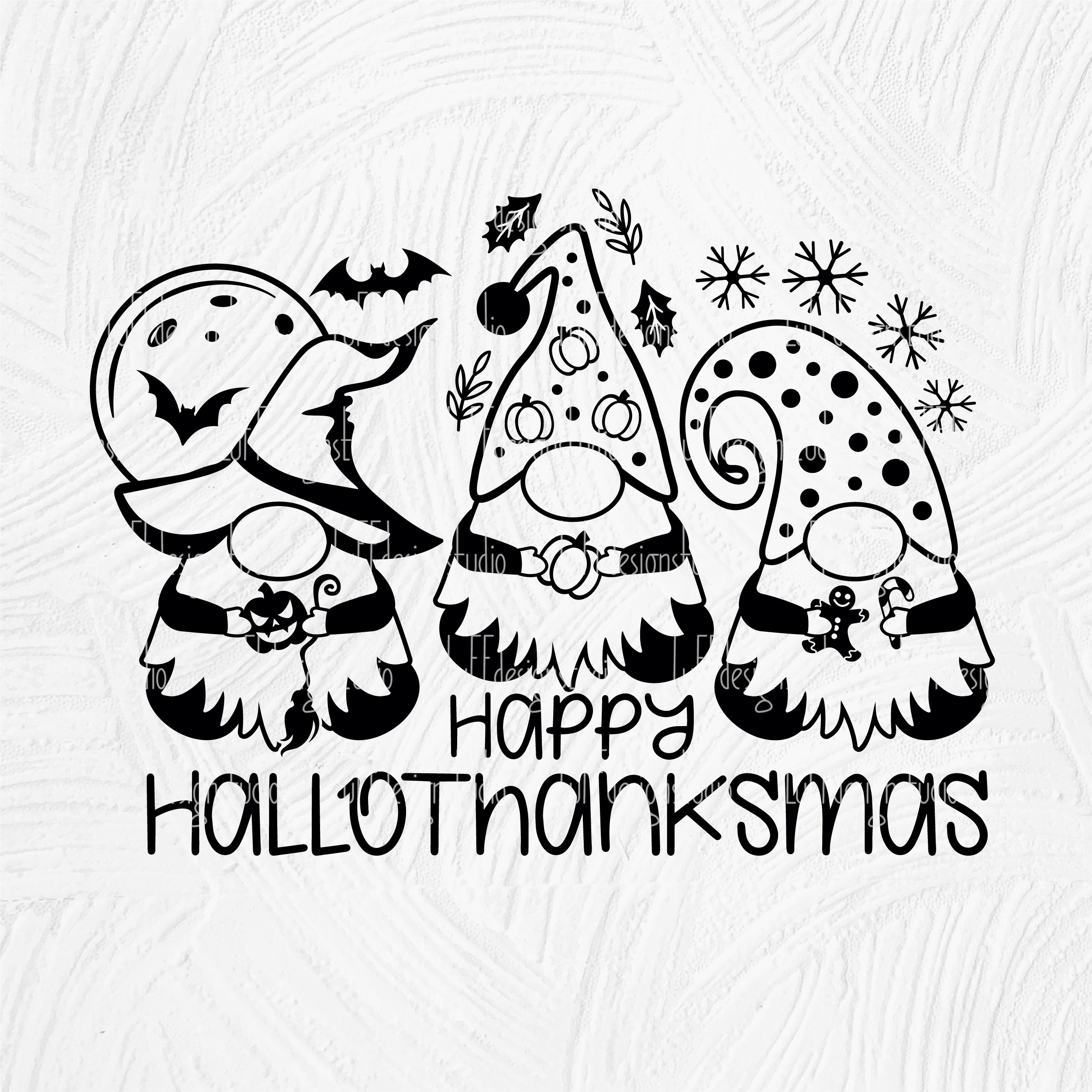 Happy Hallothanksmas SVG, Christmas Svg, Gnome SVG, Halloween SVG ...