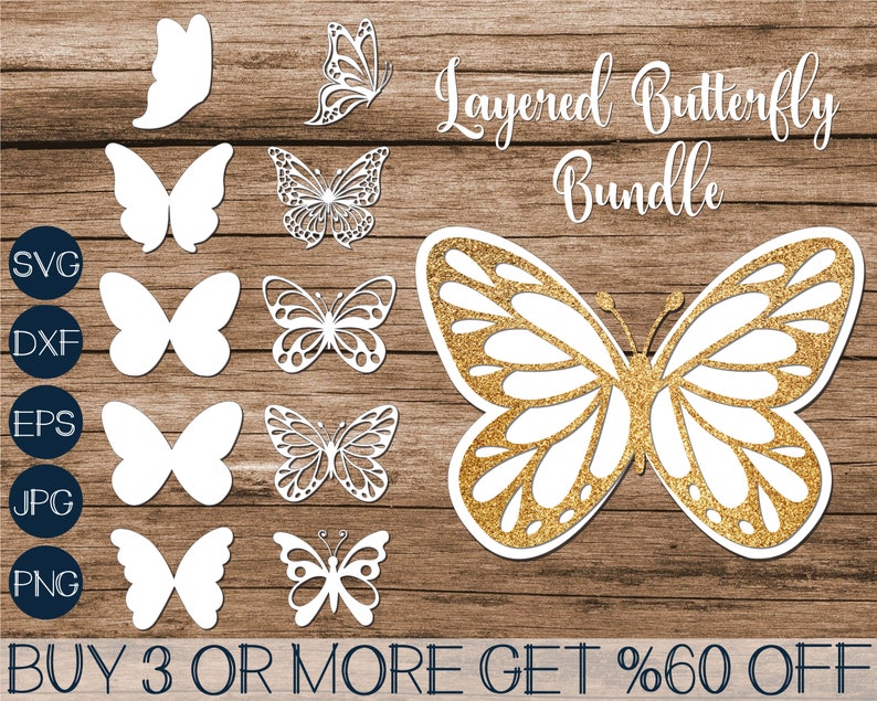 Butterfly SVG Butterflies SVG Layered Butterfly SVG - Etsy