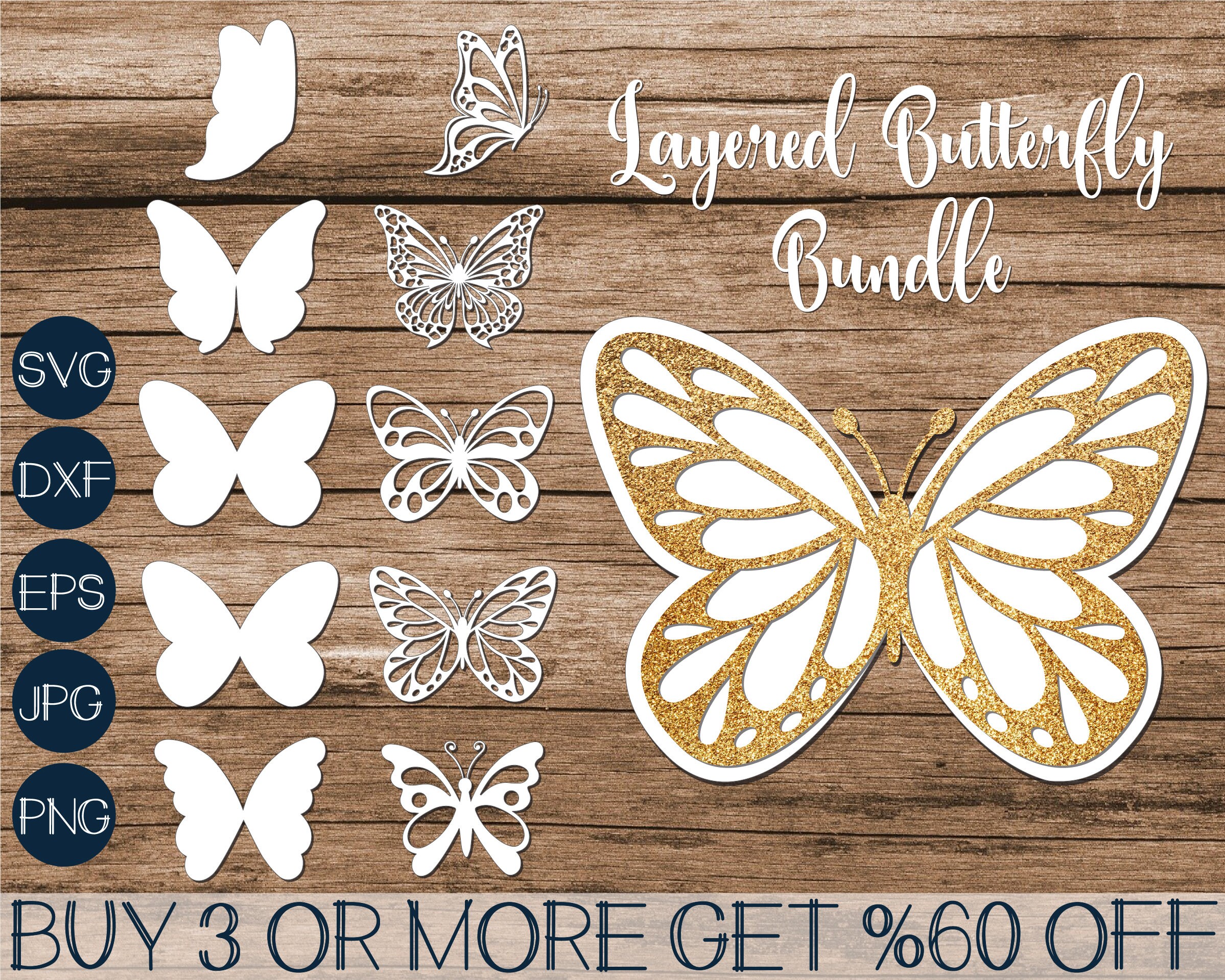 Butterfly SVG, Butterflies SVG, Layered Butterfly SVG, Glowforge Svg ...