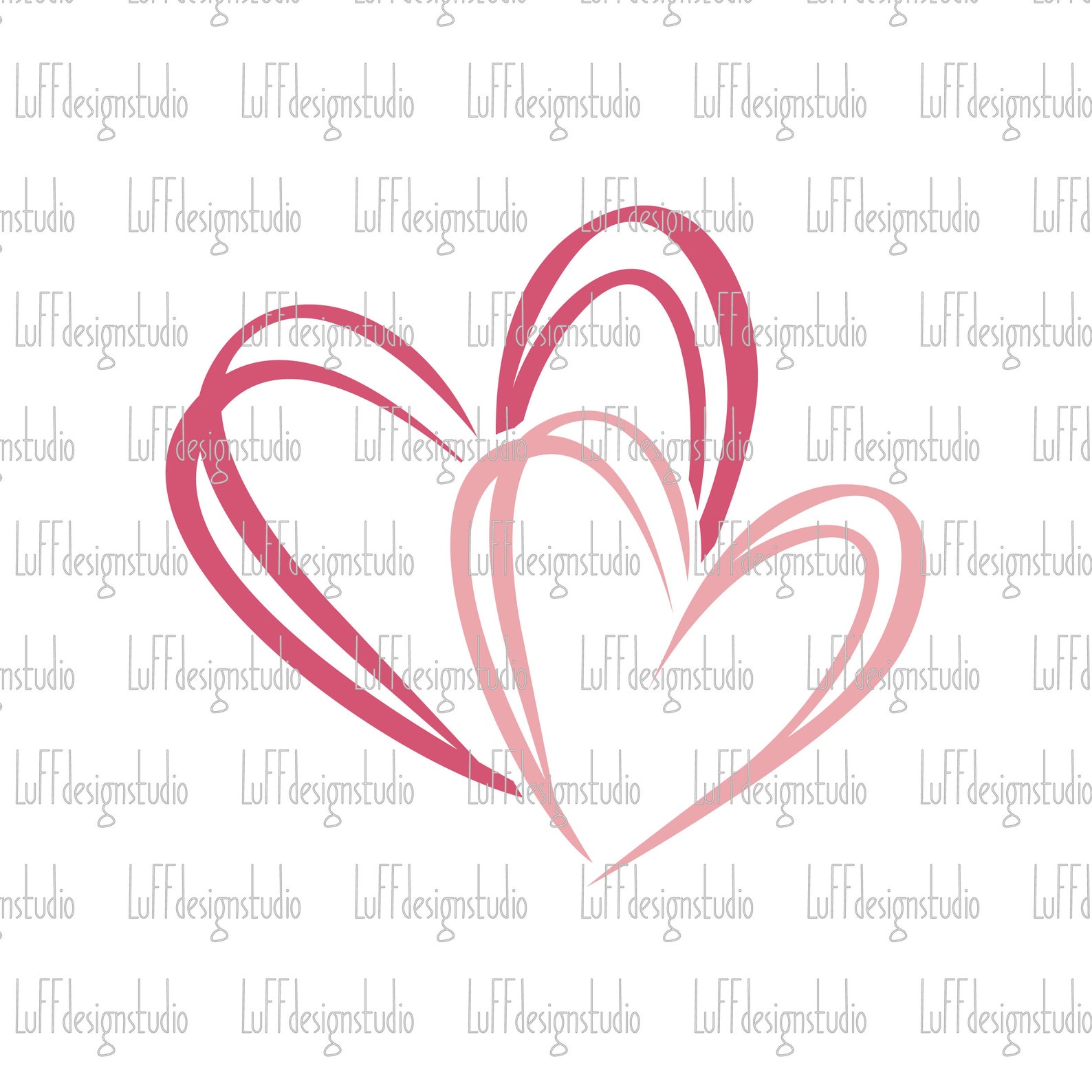 Valentines Heart SVG Love Hearts SVG Combined Hearts PNG - Etsy