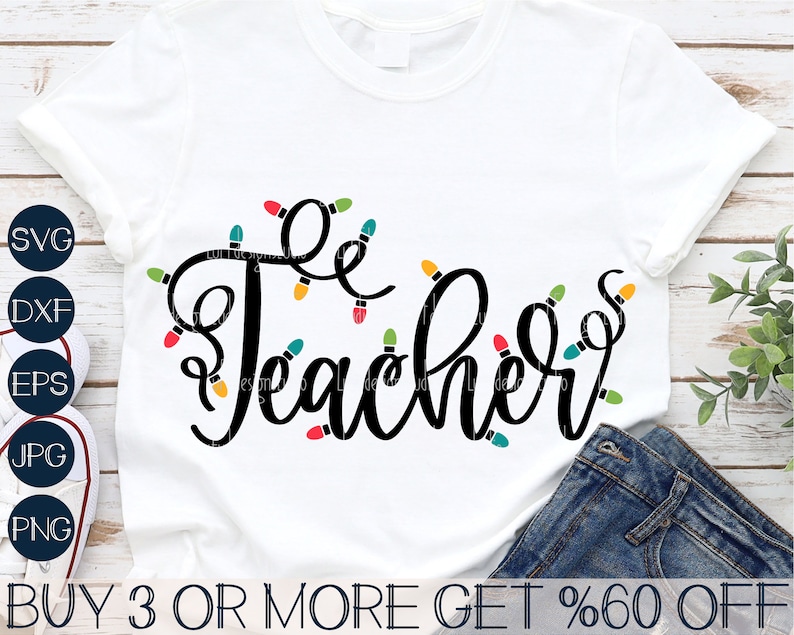 Teacher Christmas SVG Christmas Lights SVG Shirt Svg Gift - Etsy