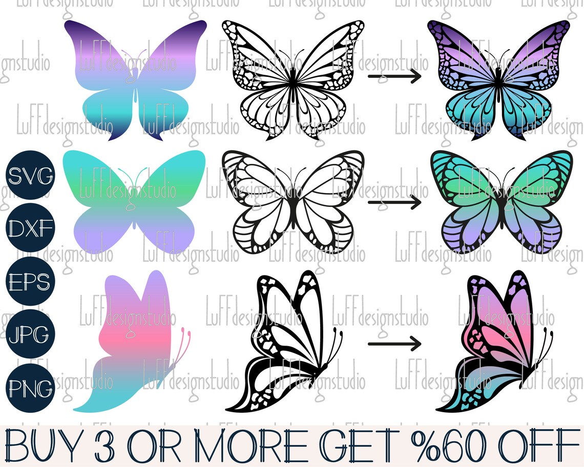 Butterfly SVG Butterflies SVG Butterfly PNG Layered - Etsy