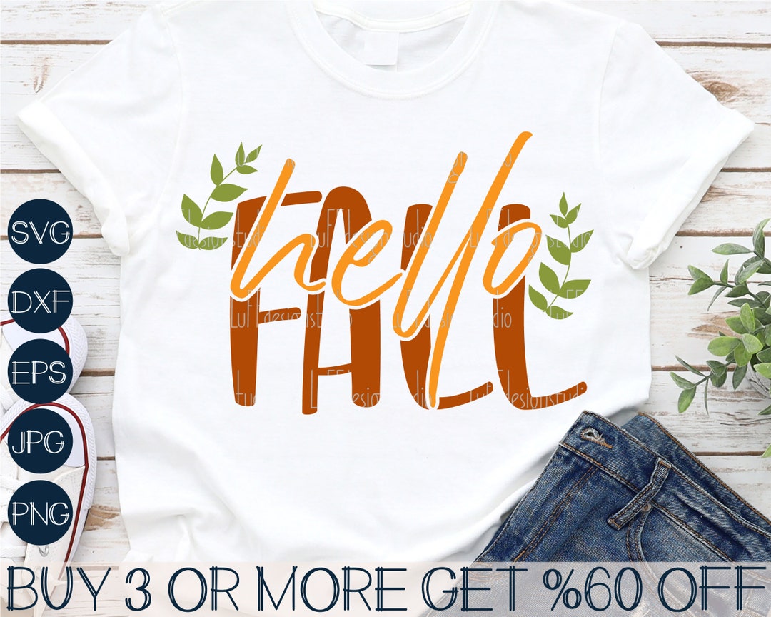 Hello Fall SVG, Thanksgiving SVG, Fall SVG, Autumn, Leaf Svg, Leaves ...