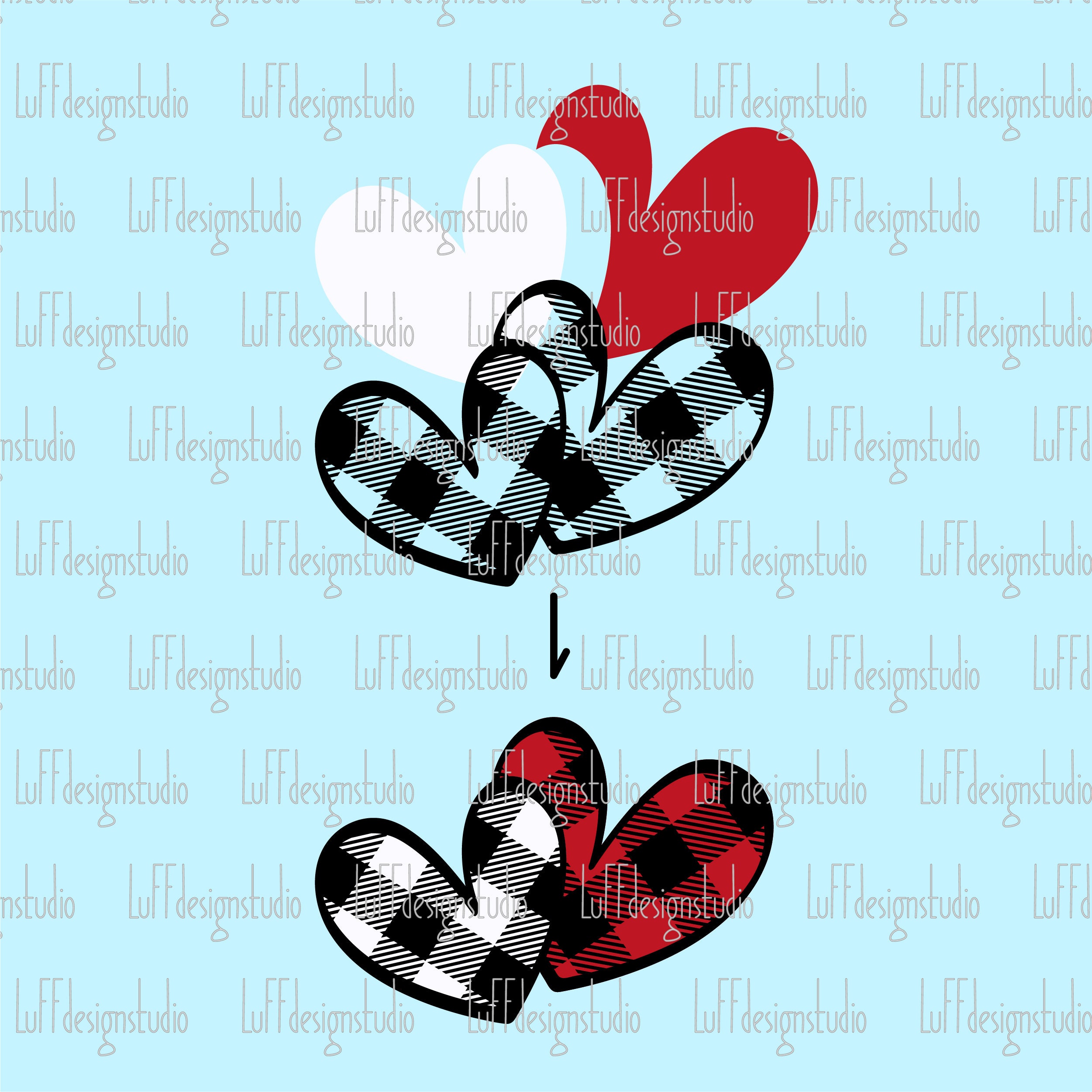 Buffalo Plaid Heart SVG Valentines SVG Valentine Heart PNG - Etsy