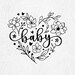 Baby Girl SVG, Floral Baby Heart SVG, Wildflower Svg, Baby Shower Svg ...